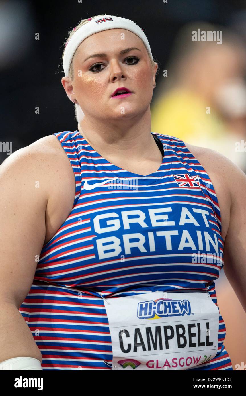 Amelia Campbell of Great Britain competing in the women’s shot put at ...