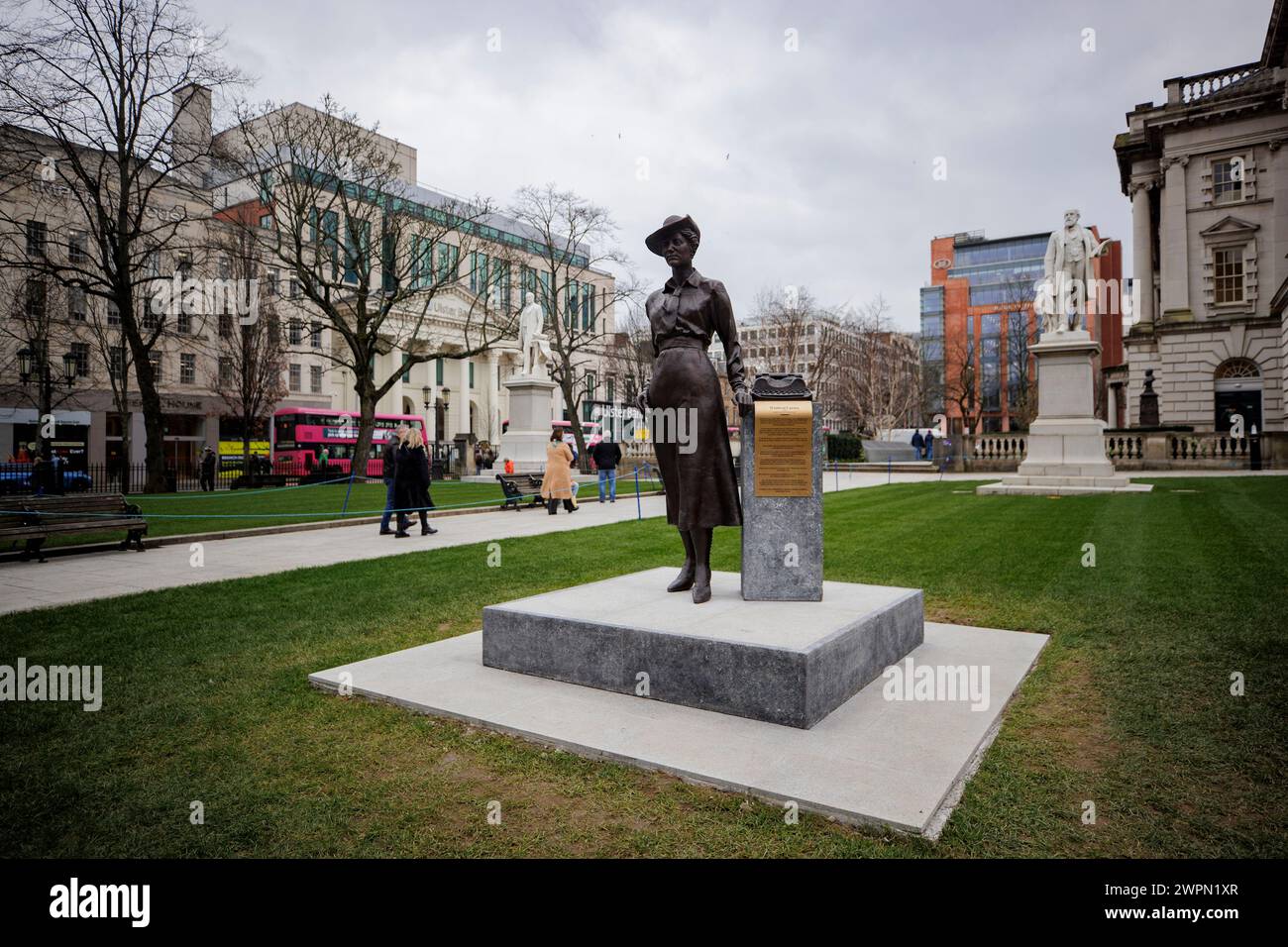 The newly unveiled statue of Winifred Carney on the grounds of Belfast ...