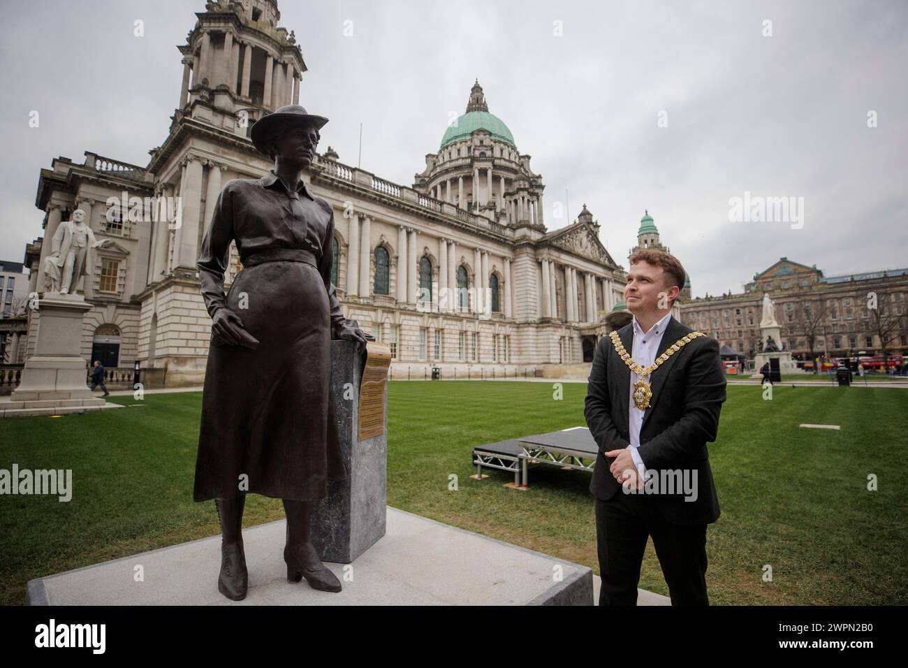 Lord Mayor of Belfast, Councillor Ryan Murphy, is looking at the newly ...