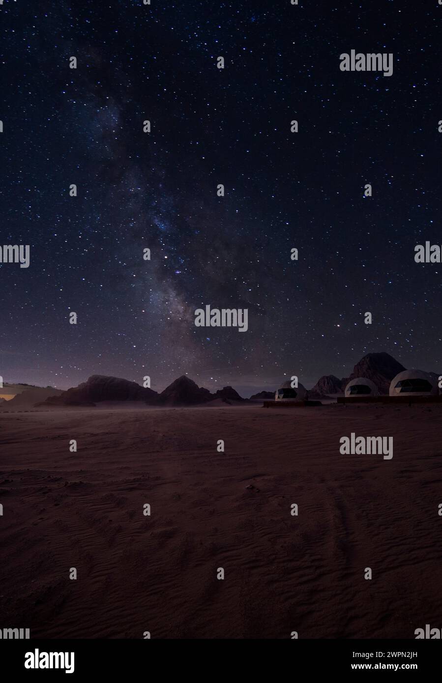 Milky Way Desert Wadi Rum in Jordan, Middle East, Asia Stock Photo - Alamy