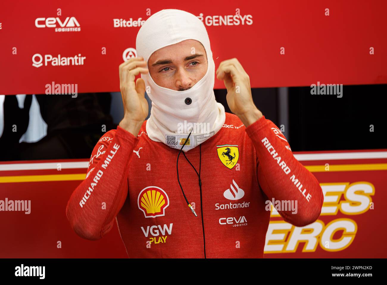 Jeddah, Saudi Arabia. 08th Mar, 2024. LECLERC Charles (mco), Scuderia Ferrari SF-24, portrait ...