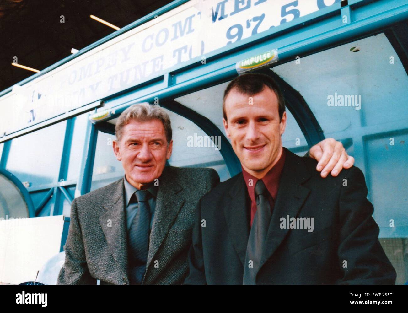 PORTSMOUTH CHAIRMAN MILAN MANDARIC AND NEW MANAGER STEVE CLARIDGE,2000 ...