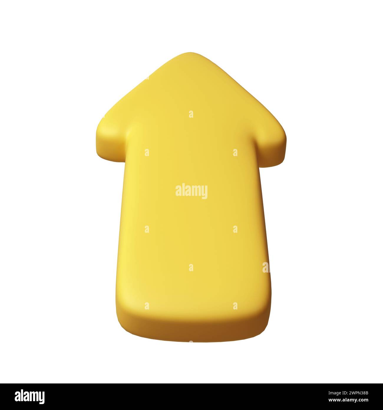 Arrow pointing forward yellow color. Realistic 3d design In plastic ...