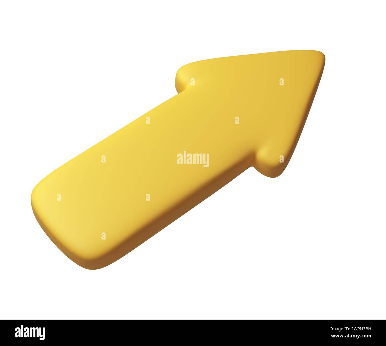 Arrow pointing forward and right yellow color. Realistic 3d design In ...