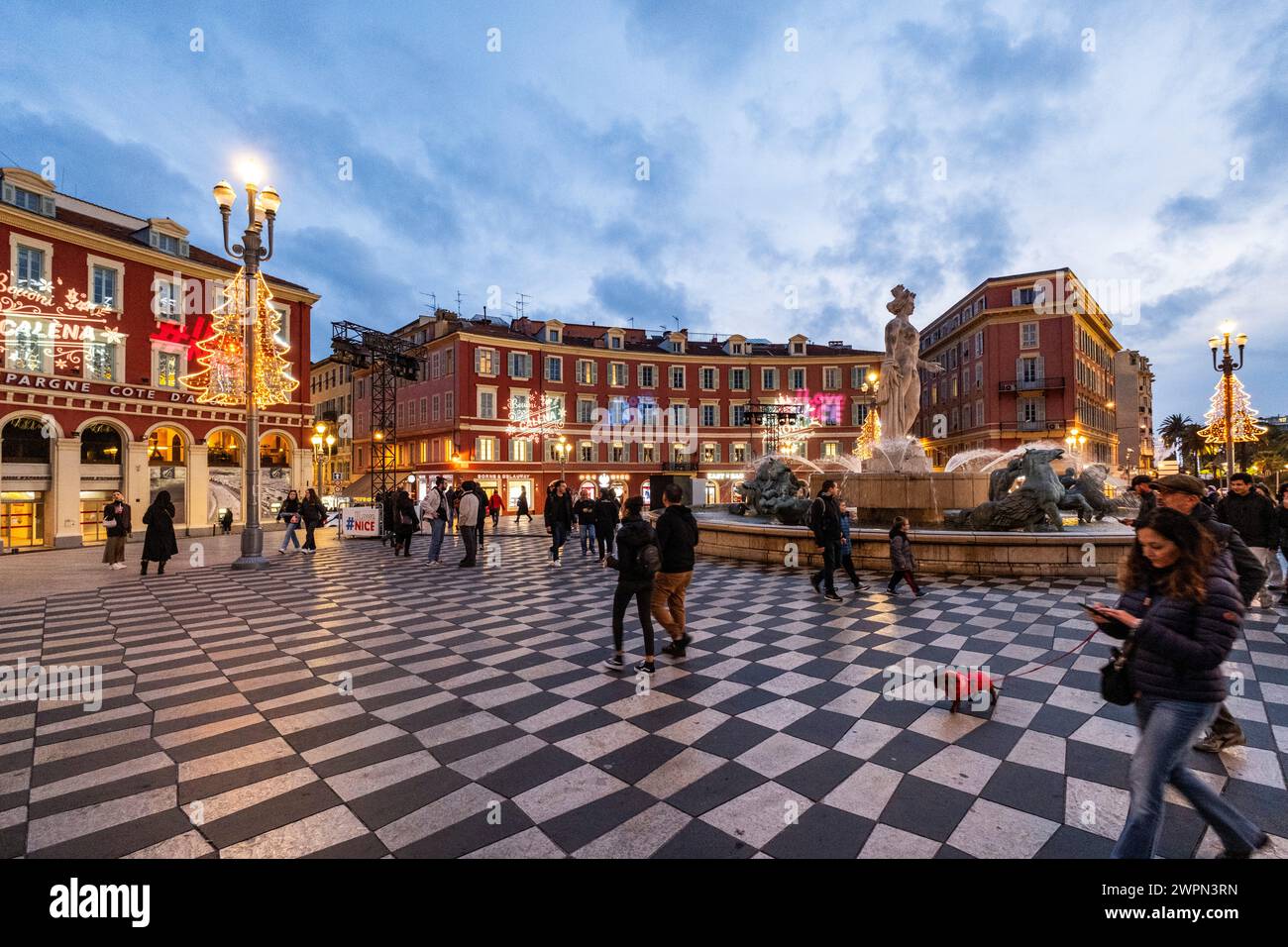 Fontaine du Soleil in Nice, Nice in winter, South of France, Cote d ...