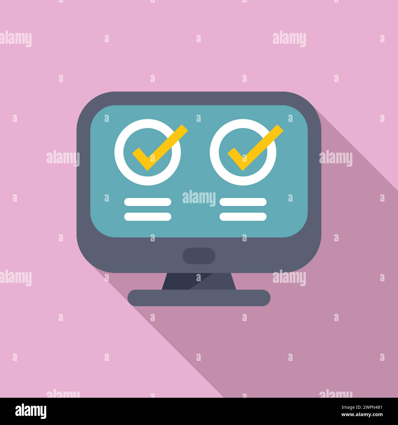 Approved online registration icon flat vector. Multifactor pc device ...