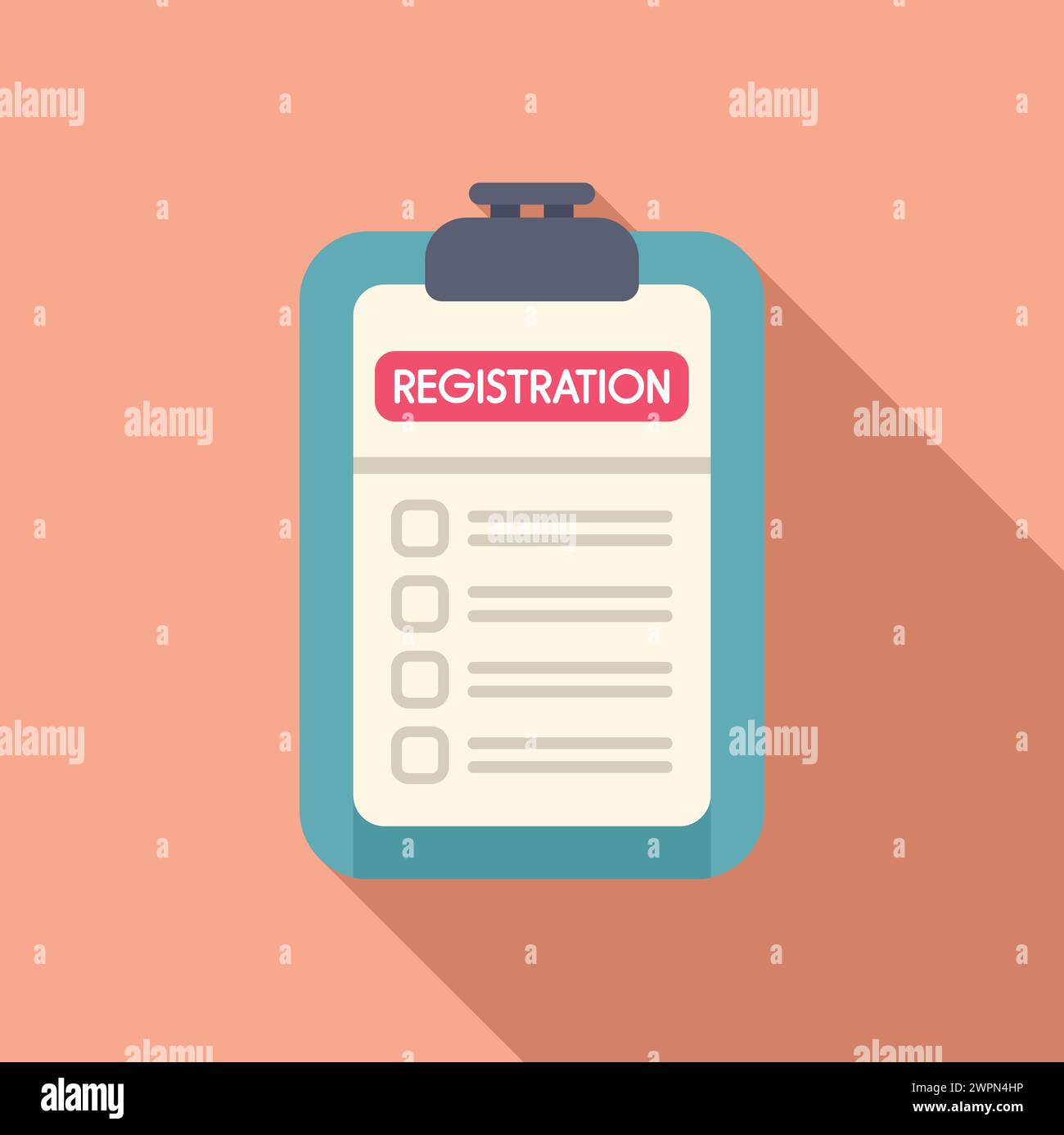 Registration form clipboard icon flat vector. Account create membership ...