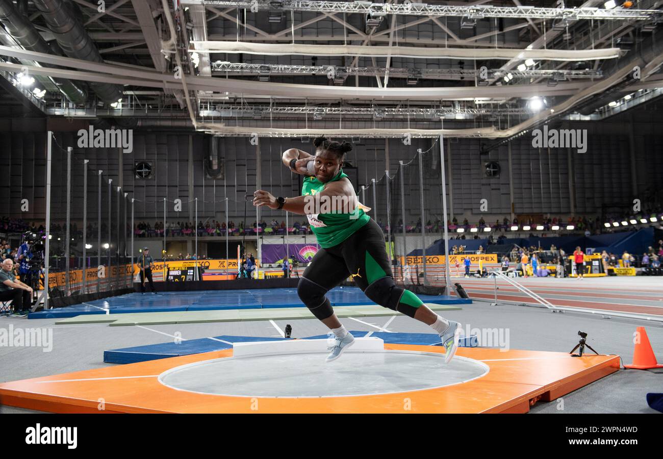 Danniel Thomas-Dodd of Jamaica competing in the women’s shot put at the ...