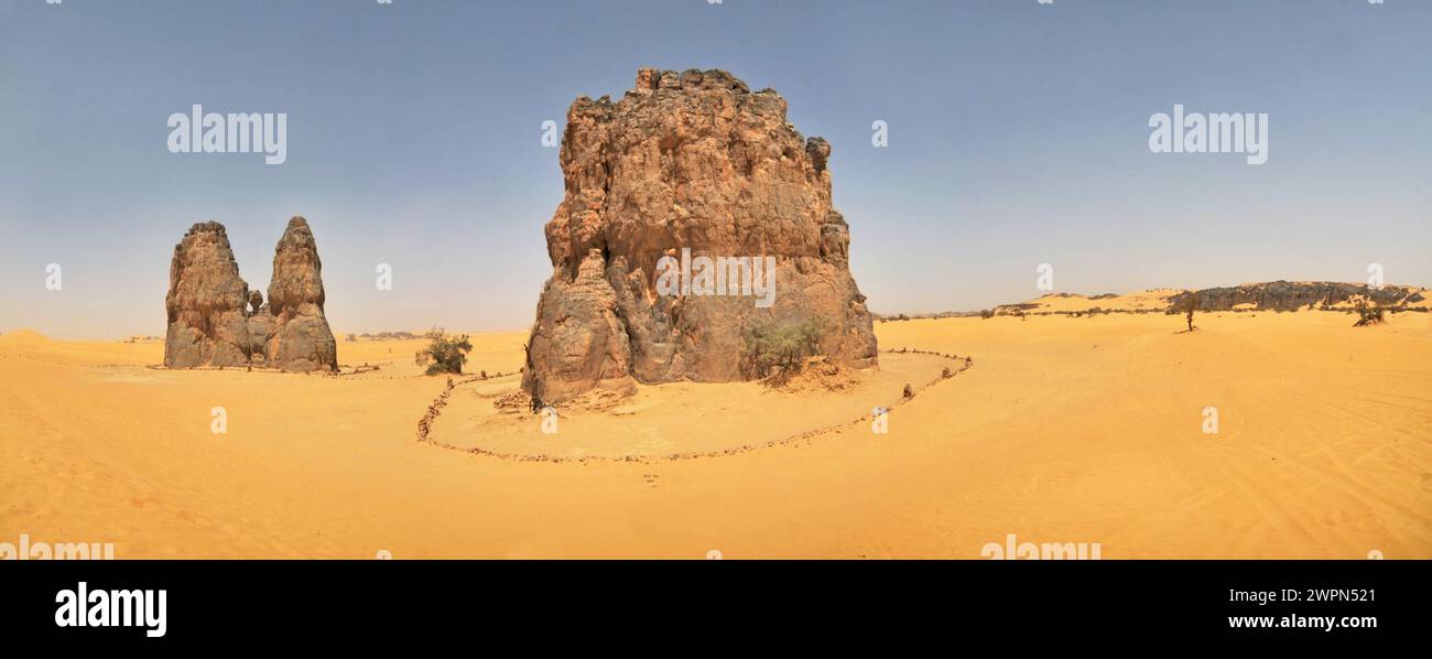 Rock carving depicting the so-called crying cow in the Algerian desert ...
