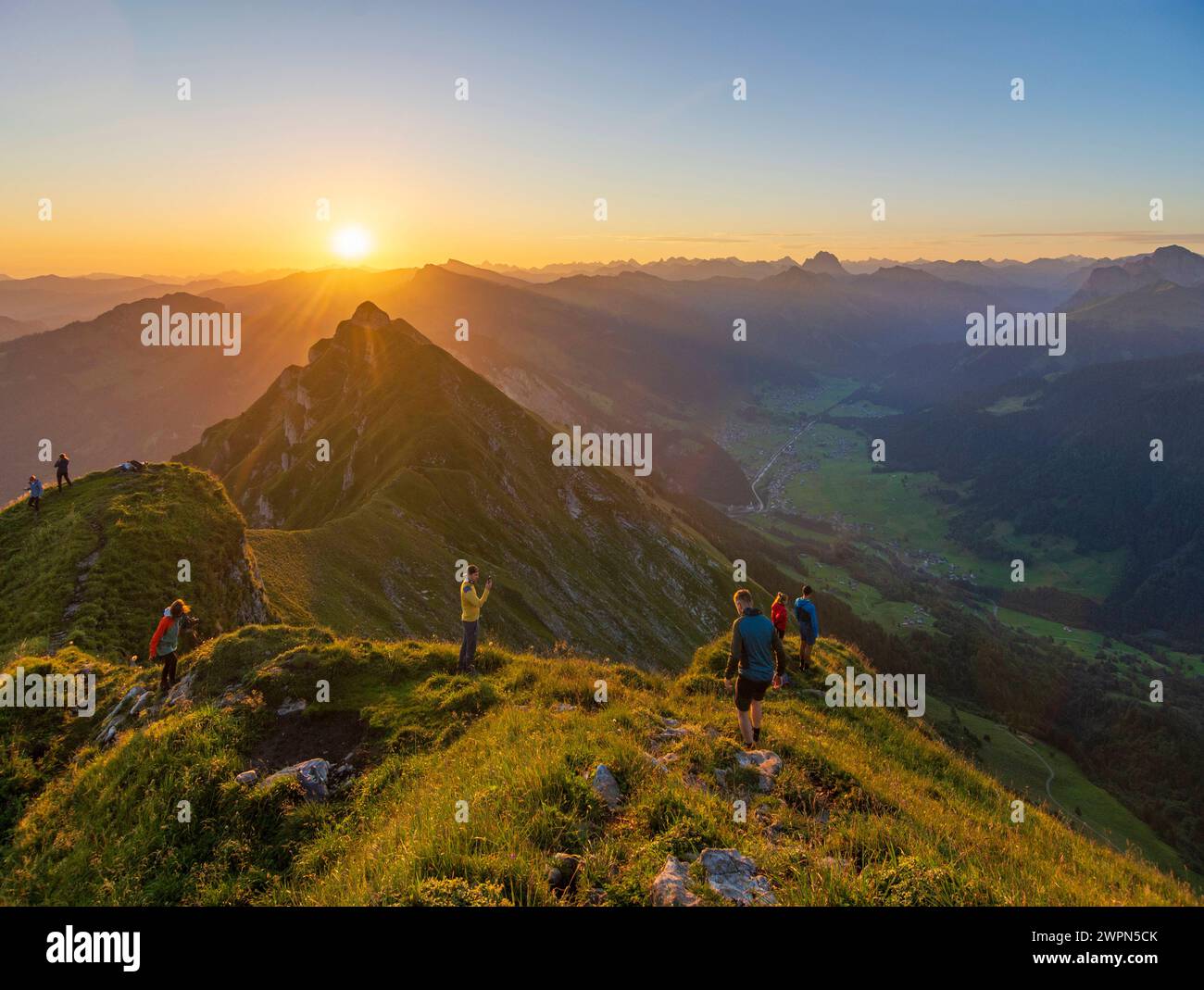 sunrise on mountain Kanisfluh in Bregenzerwaldgebirge Bregenz Forest ...
