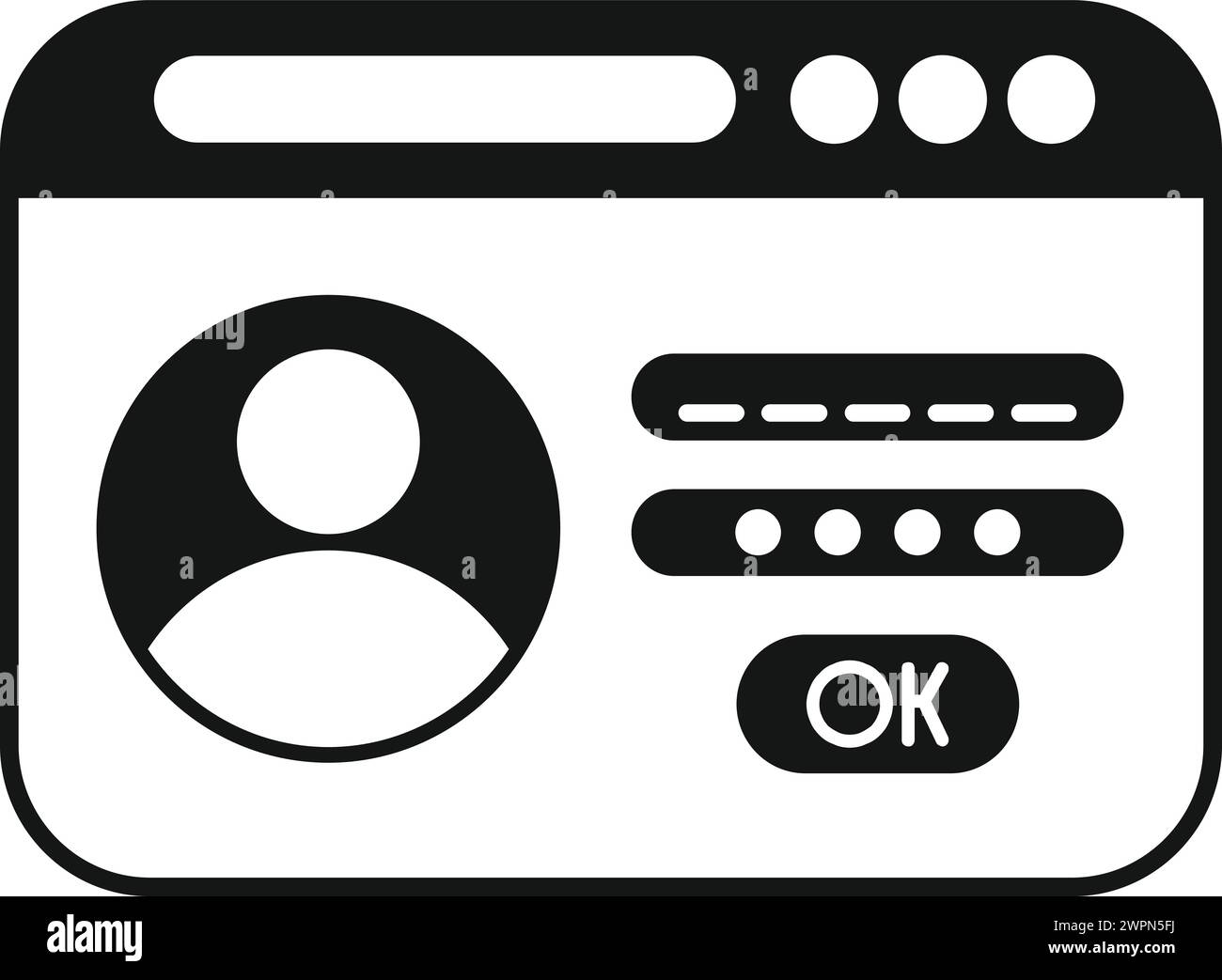 Verify login user icon simple vector. Online registration web. Form id digital bank Stock Vector ...