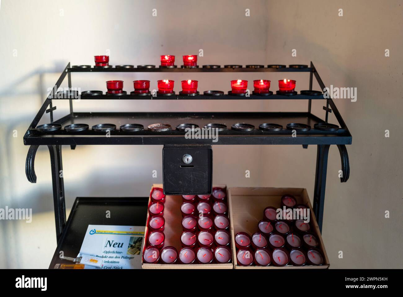 offering candles in a church, remembrance, candles, advent Stock Photo ...