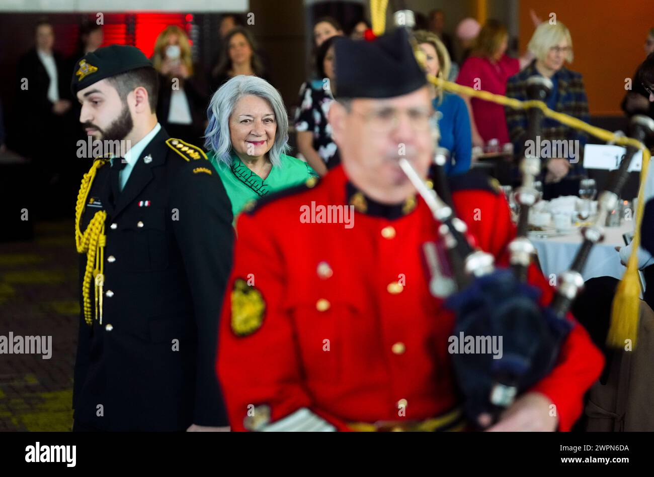 Ottawa, Canada. 08th Mar, 2024. Governor General Mary Simon arrives to a luncheon to mark ...