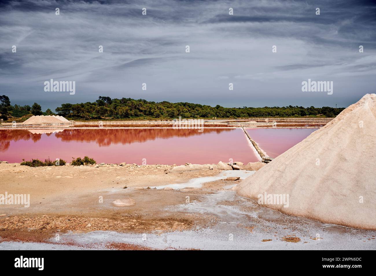 Salt basin for the extraction of flor de sal hi-res stock photography ...