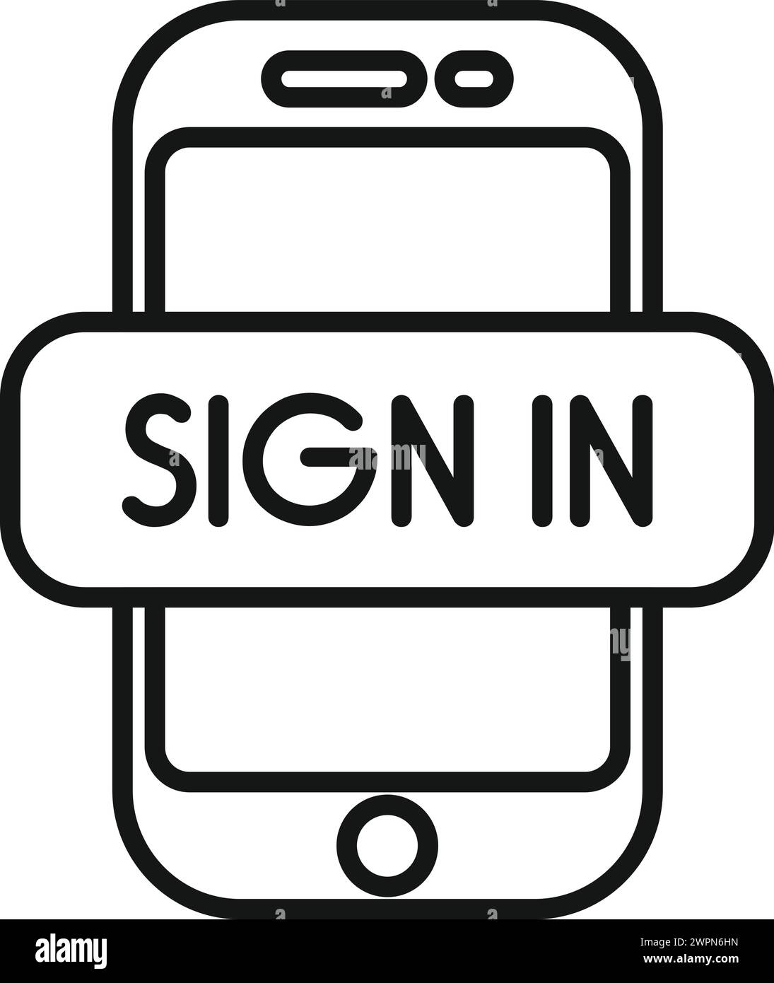 Sign in device register icon outline vector. Modern smartphone. Id ...