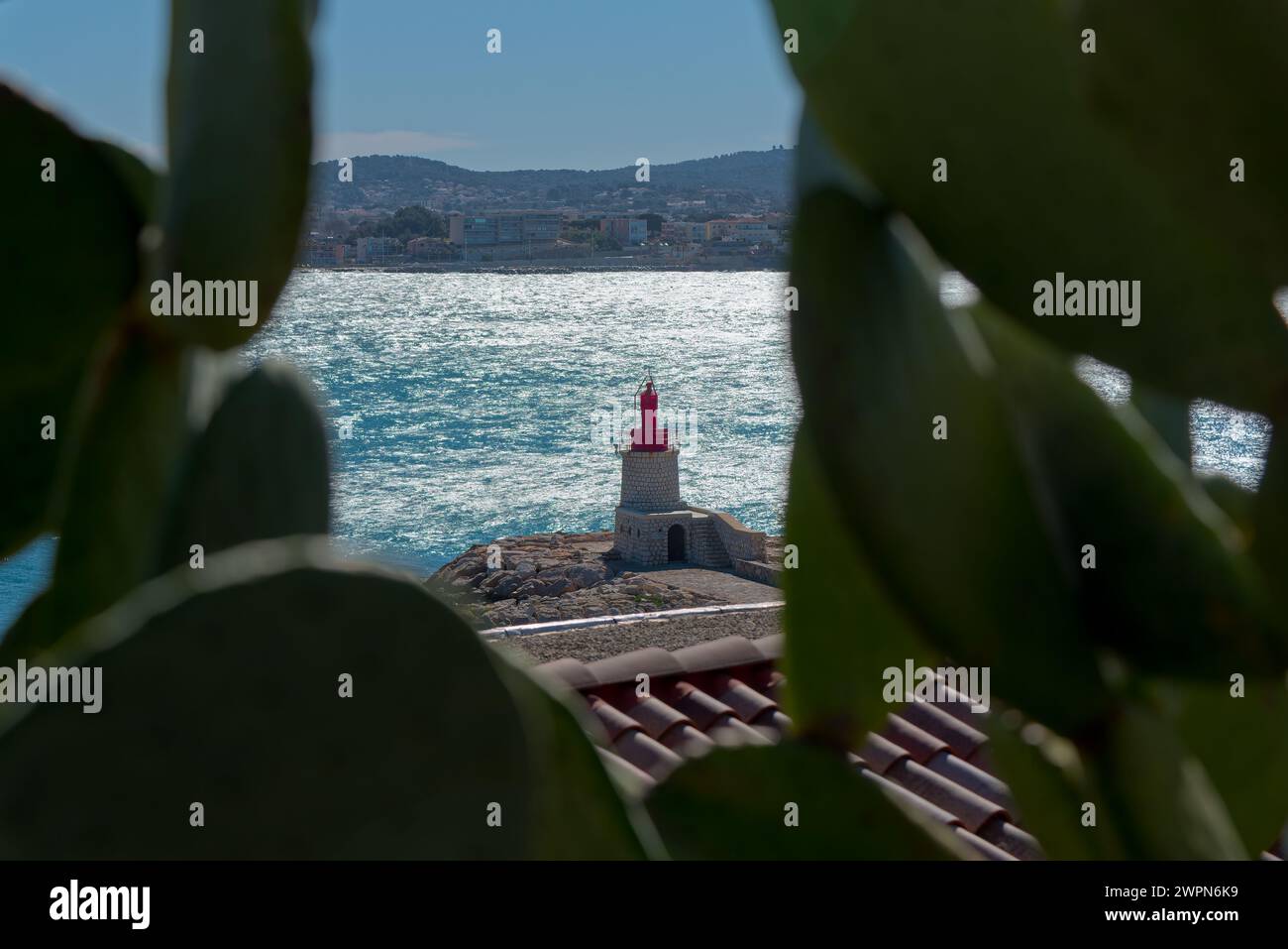 the port of sanary sur mer, the quays, the lighthouse, in the var on a ...
