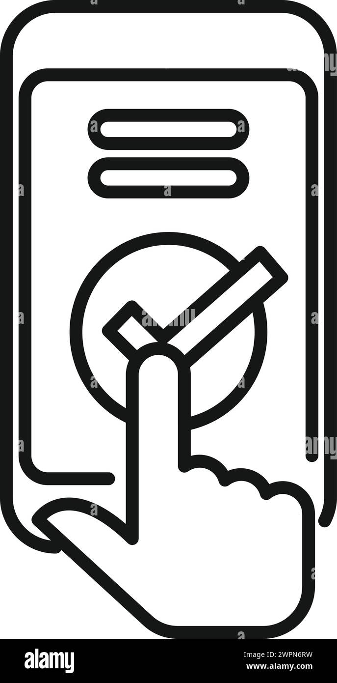 Approved sign in device icon outline vector. Two factor verify. Join ...