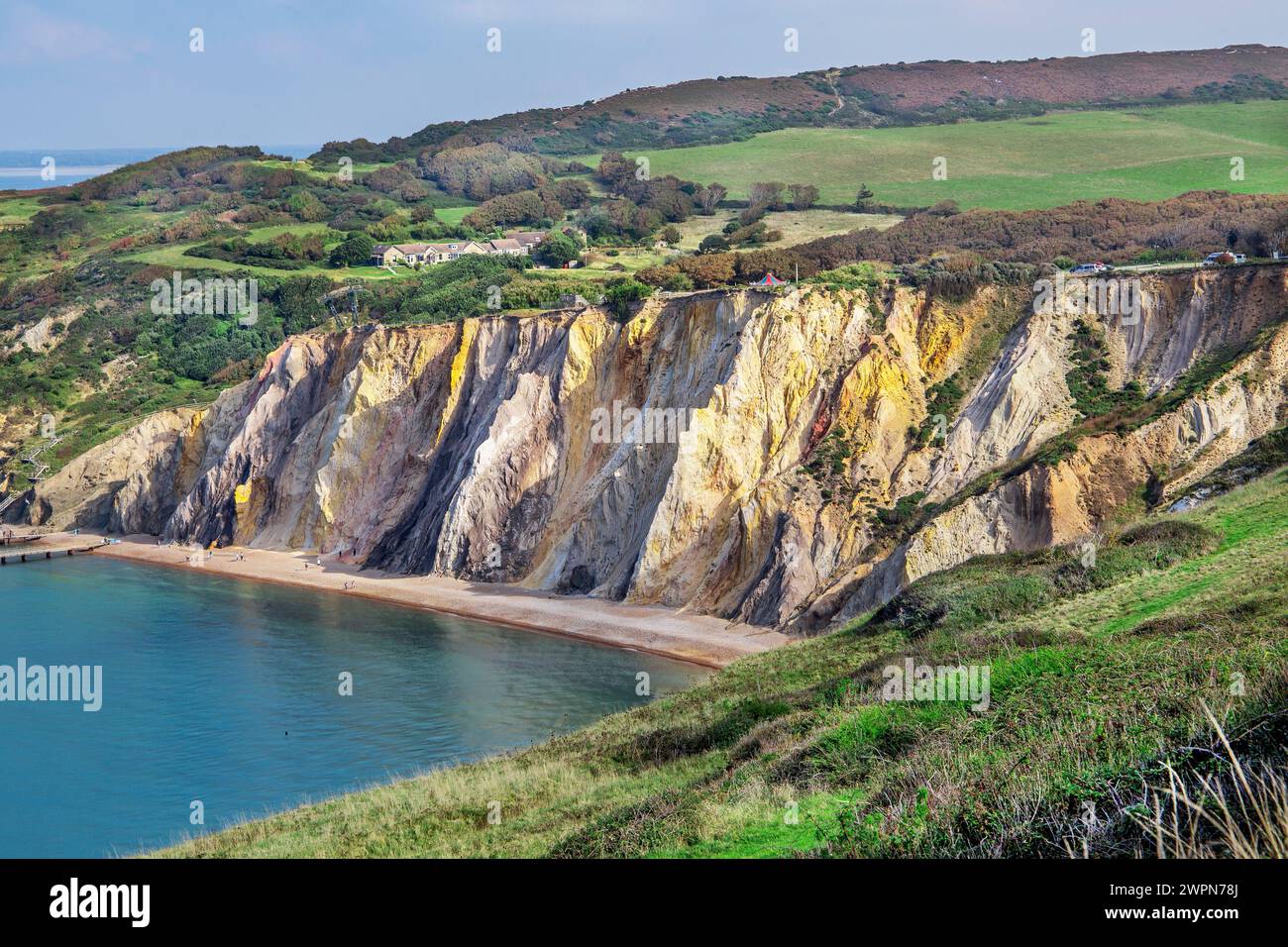 Cliffs of Alum Bay, Isle of Wight, Hampshire, Great Britain, England ...