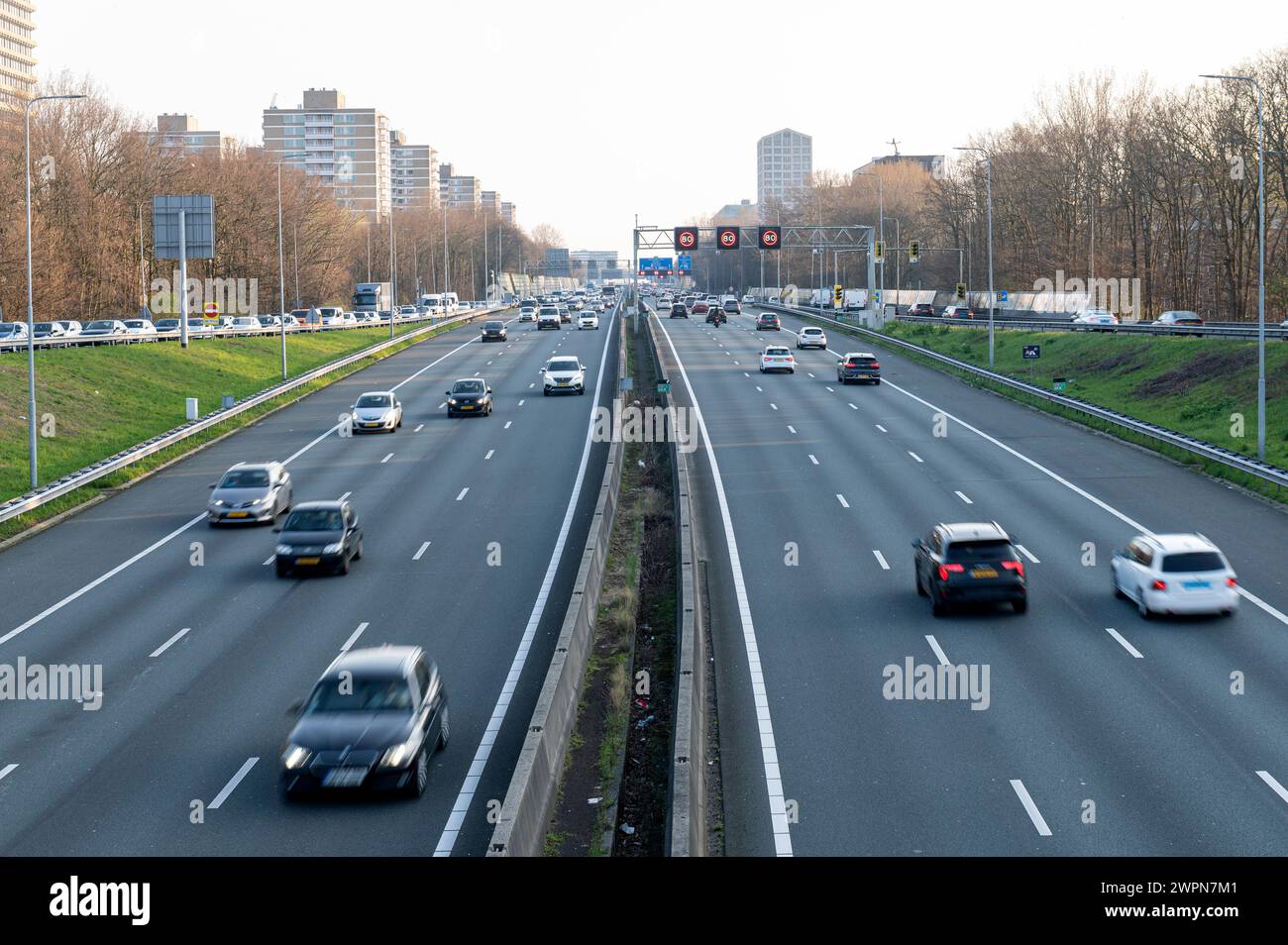 Amsterdam The Netherlands 8th March 2024 A10 Amsterdam ringroad snelweg ...