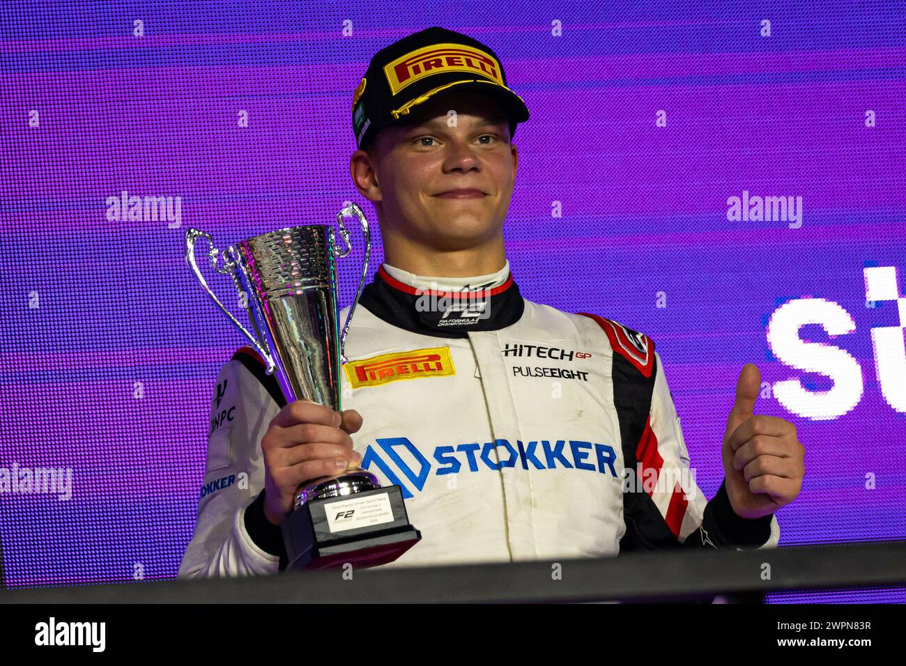 Jeddah, Arabie Saoudite. 08th Mar, 2024. ARON Paul (est), Hitech Pulse-Eigt, Dallara F2 2024 ...