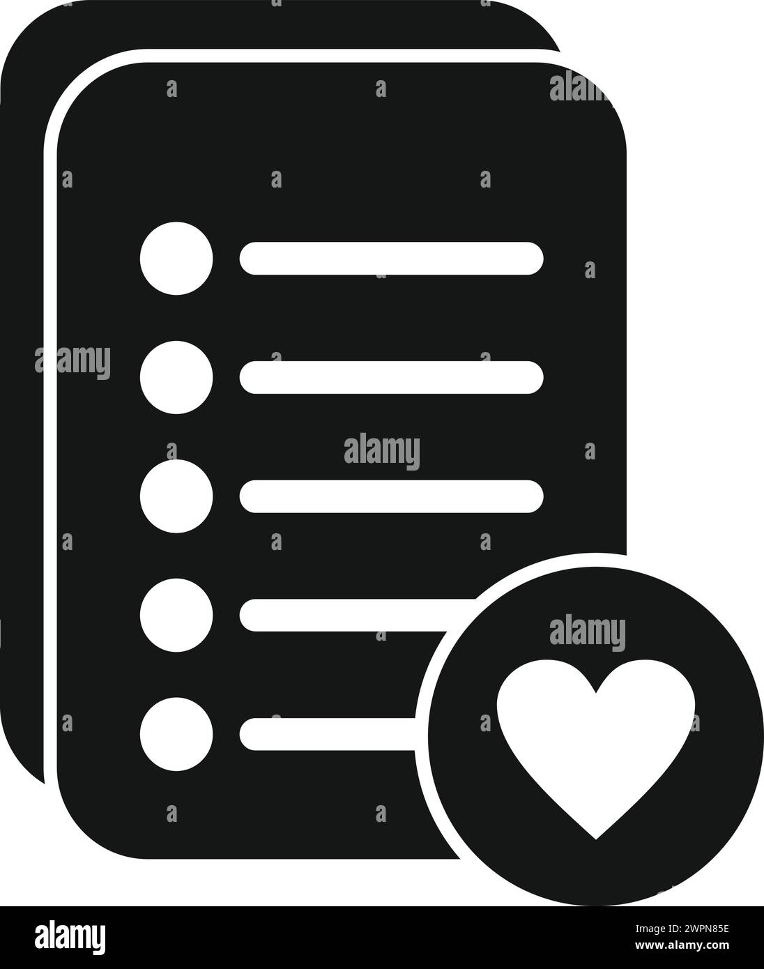 Order template icon simple vector. Favorite wish list. Person sheet ...