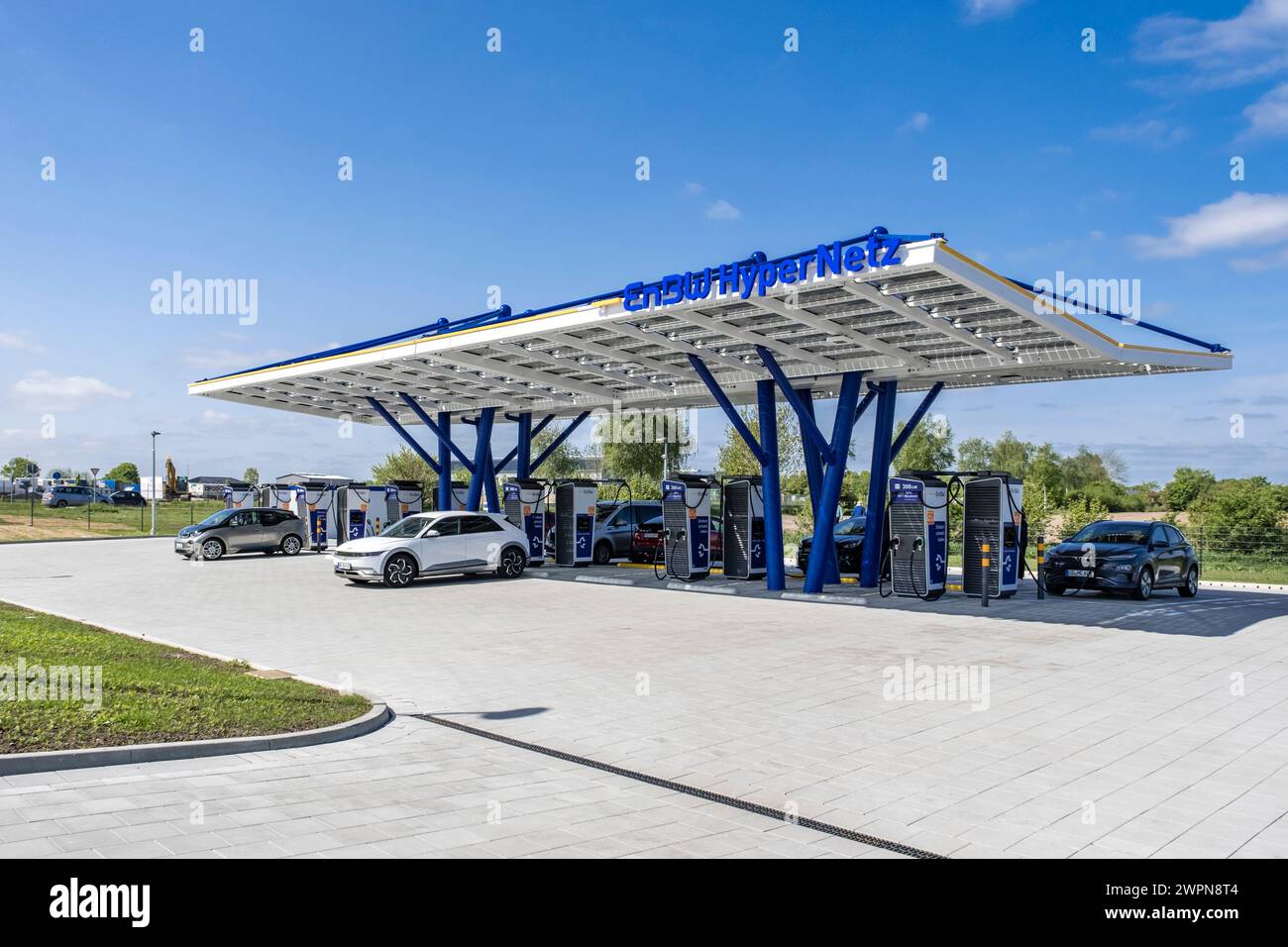 Modern enbw fast charging park for electric vehicles on the a7 hi-res ...