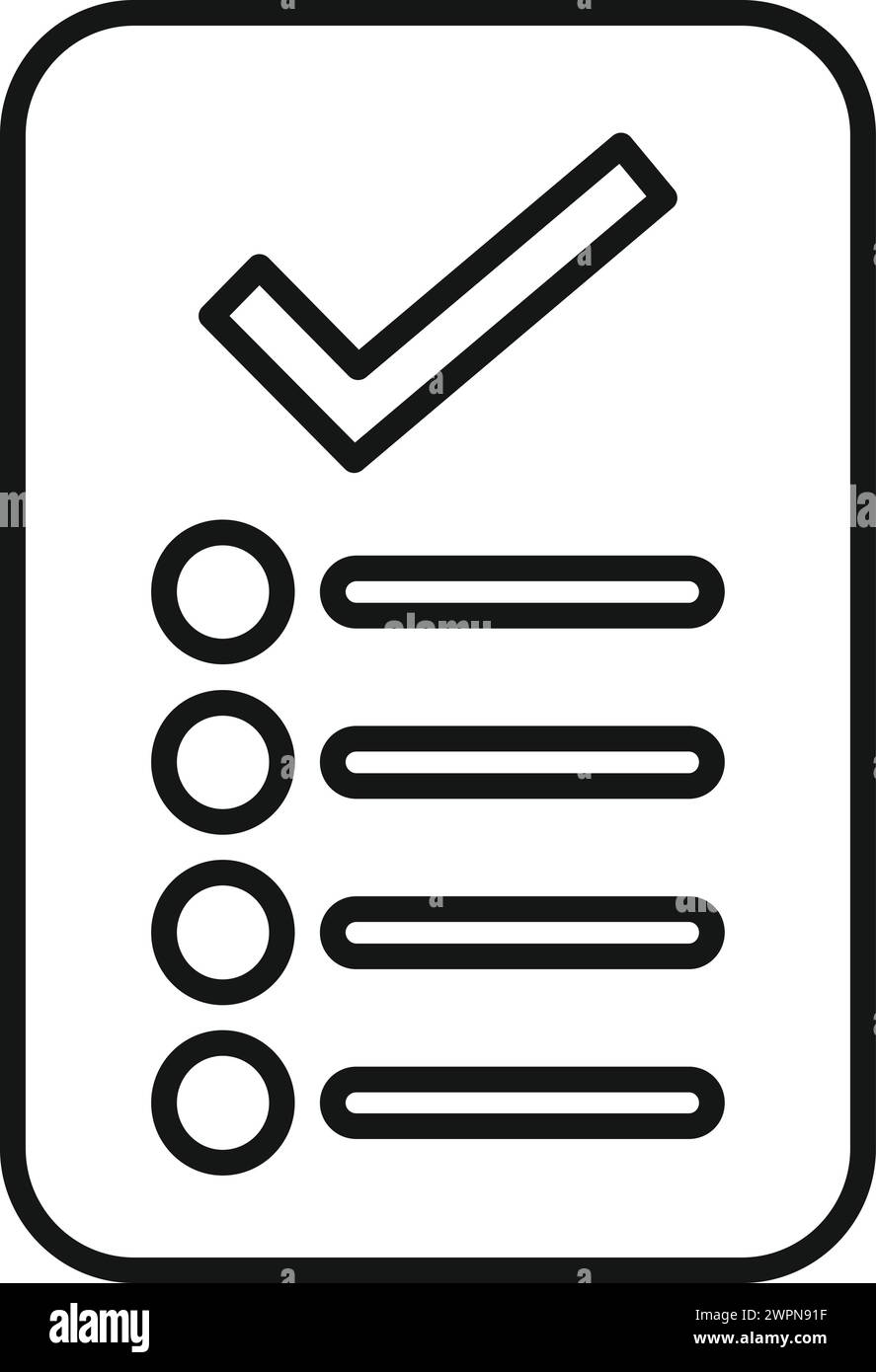 Approved wish list icon outline vector. Sheet affection key. Record ...