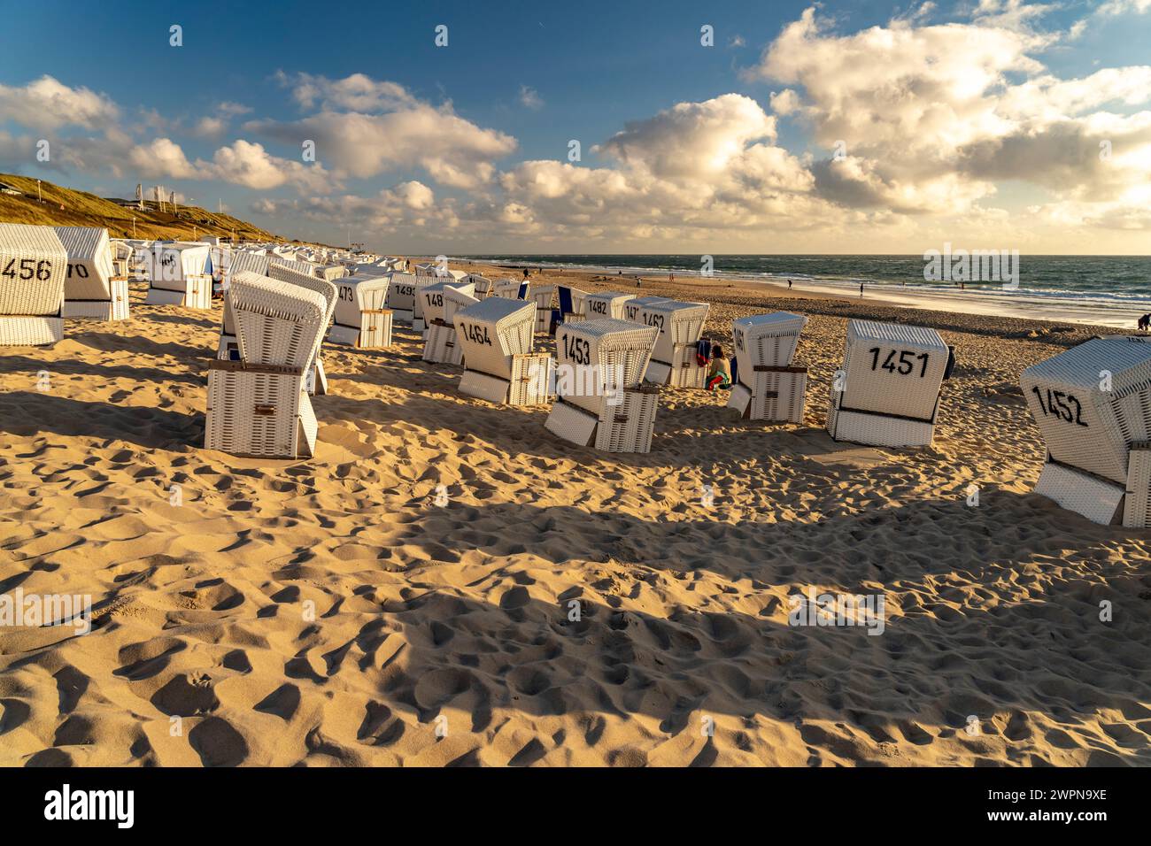 Beach chairs on the west beach near Westerland, Sylt island, North ...
