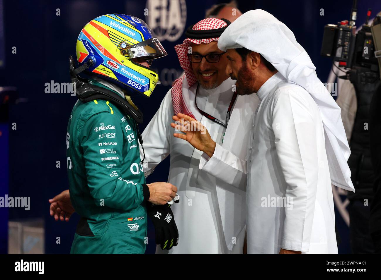 Jeddah, Saudi Arabia. 08th Mar, 2024. (L to R): Fernando Alonso (ESP ...