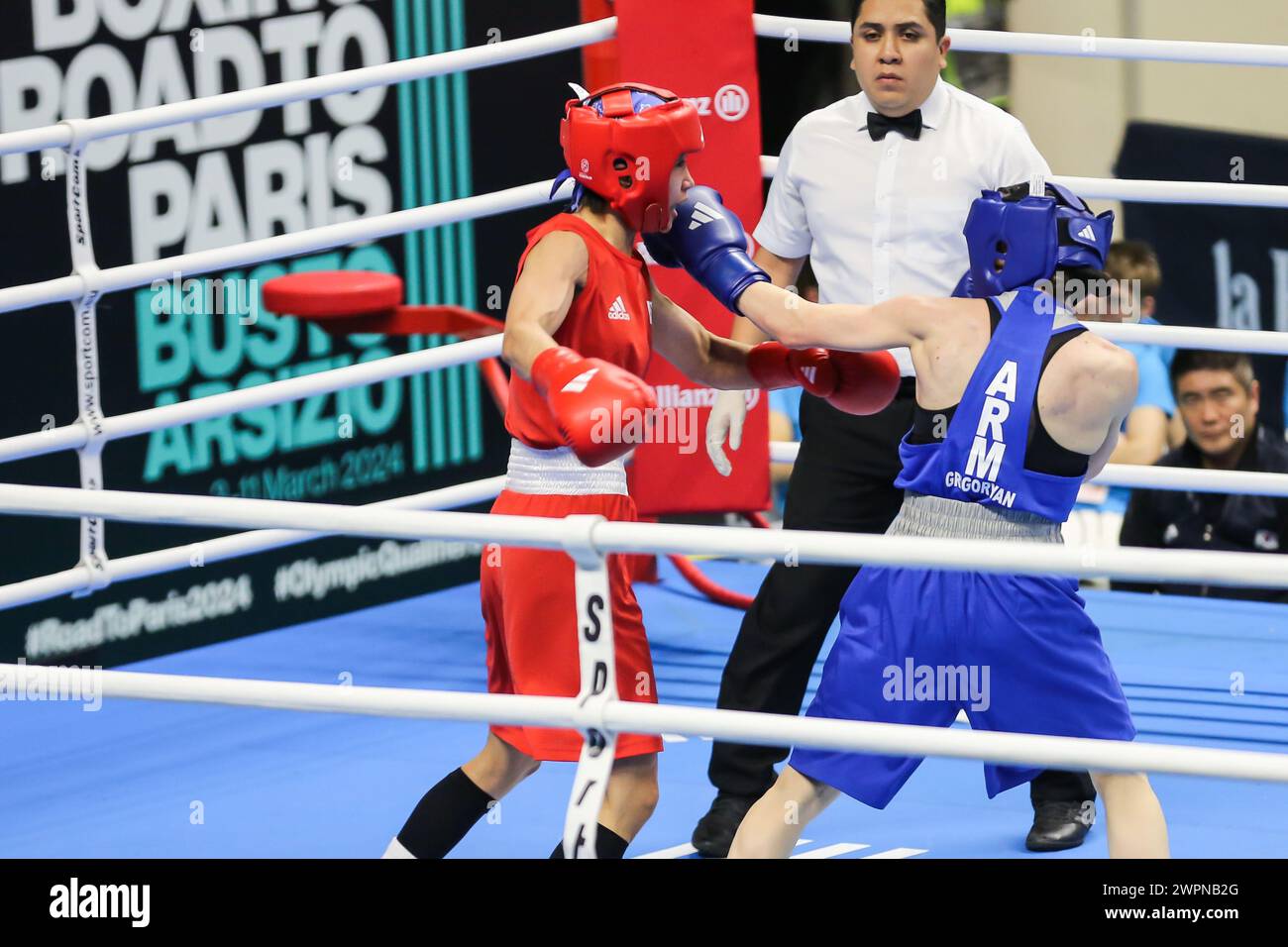 Busto Arsizio, Italy. 06th Mar, 2024. Jung JooHyung and Anush Grigoryan ...