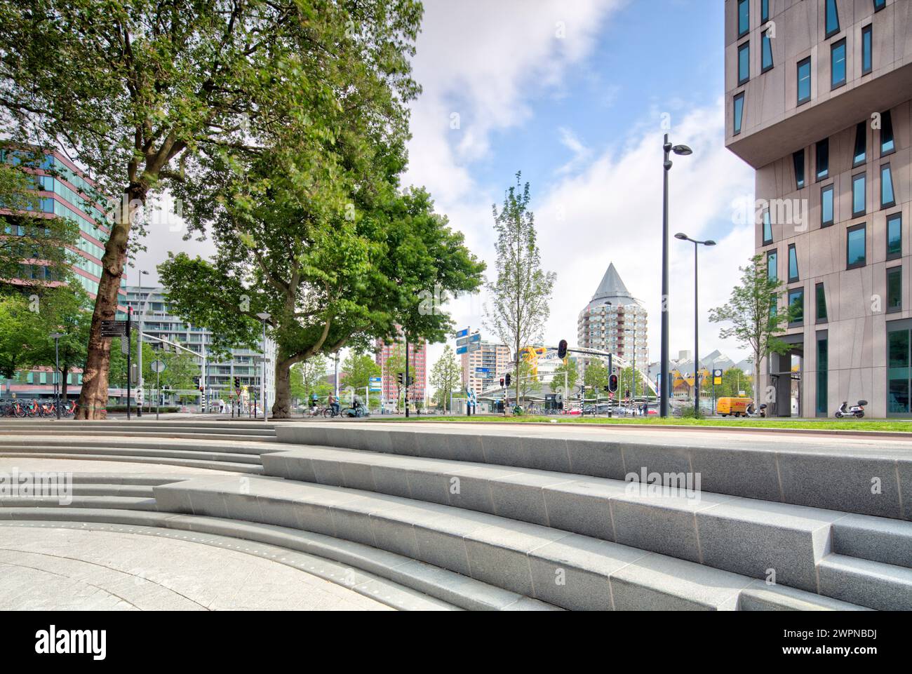 Modern urban architecture, high-rise building, house facade ...