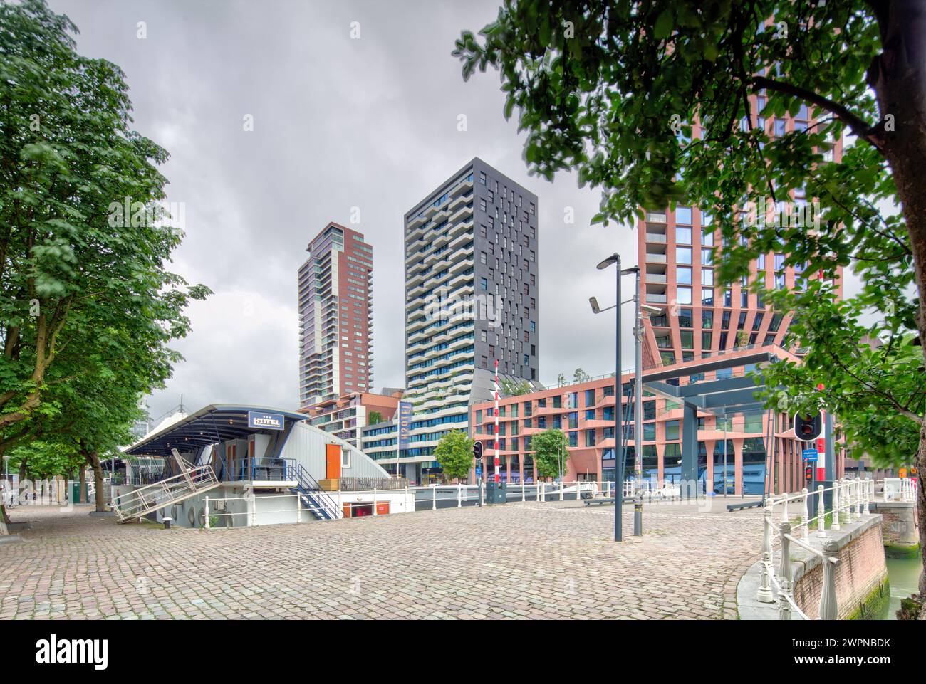 Wijnhaven district, modern urban architecture, high-rise building ...