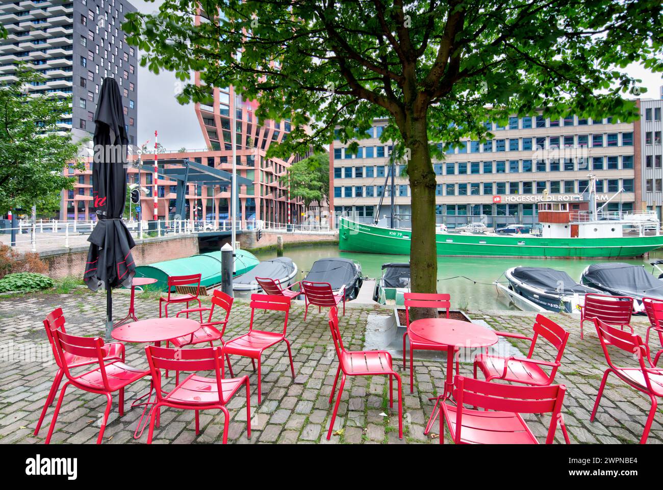 Hogeschool, Wijnhaven district, modern urban architecture, skyscraper ...