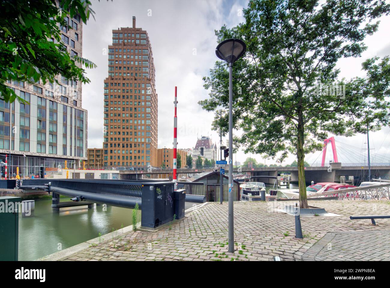 Wijnhaven district, modern urban architecture, high-rise building ...