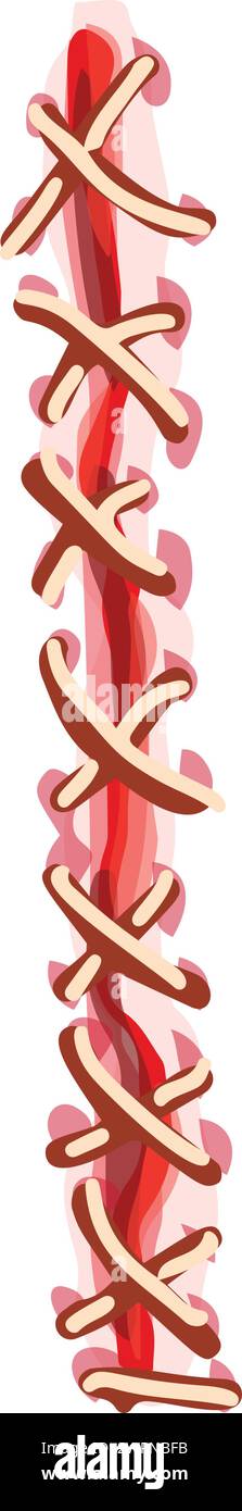 Laceration suture icon cartoon vector. Injury skin cut. Fashion anatomy ...