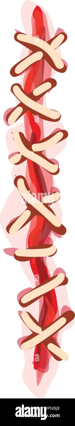 Injury suture icon cartoon vector. Doctor medic seam. Medicine help aid ...