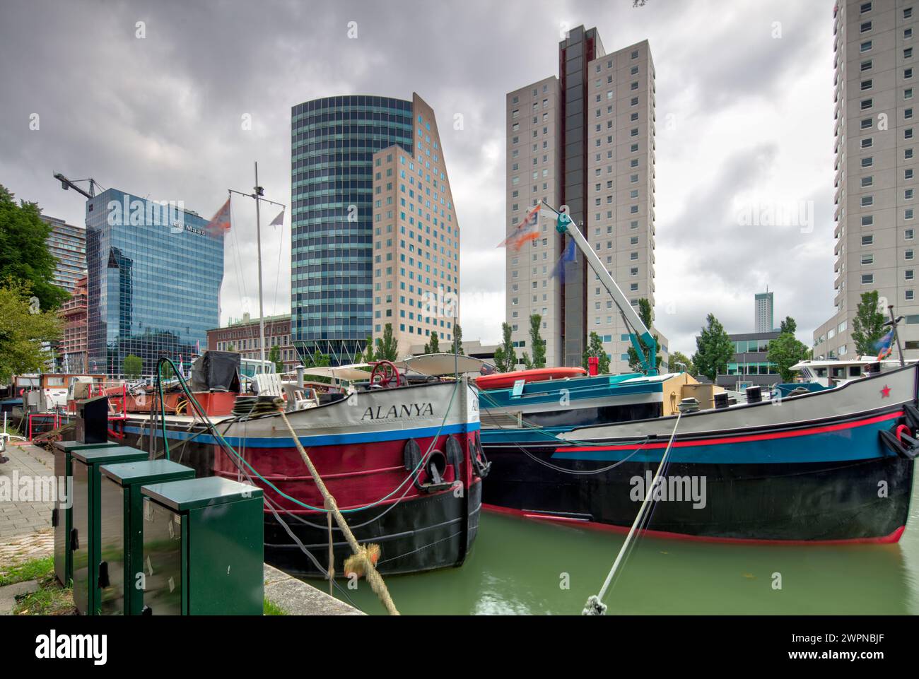 Scheepmakershaven, ships, canal, skyscrapers, architecture, Rotterdam ...