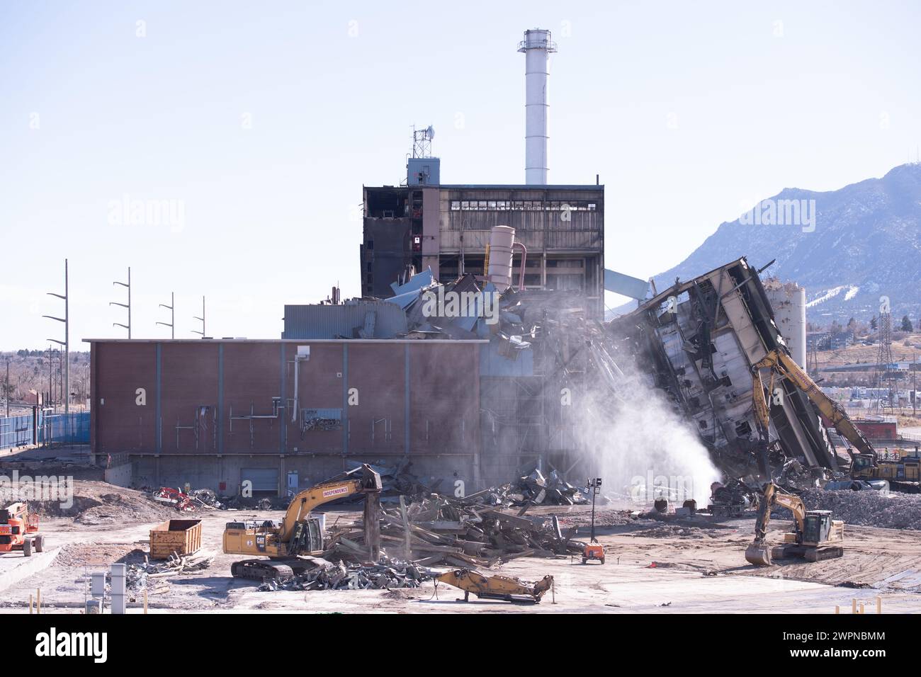 The coal burning power plant in Colorado Springs Colorado is demolished ...