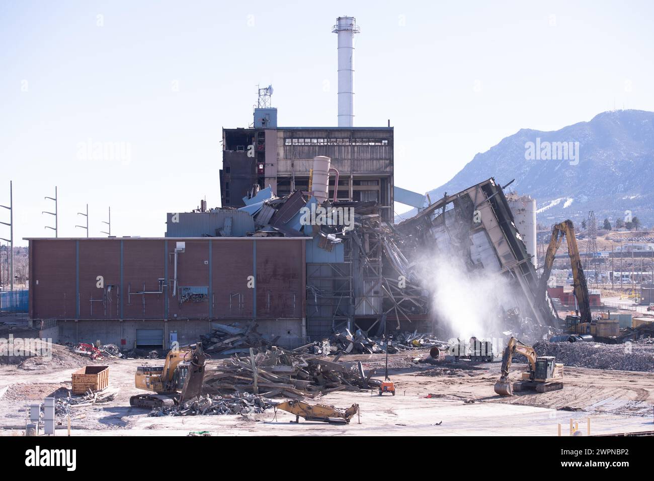 The coal burning power plant in Colorado Springs Colorado is demolished ...