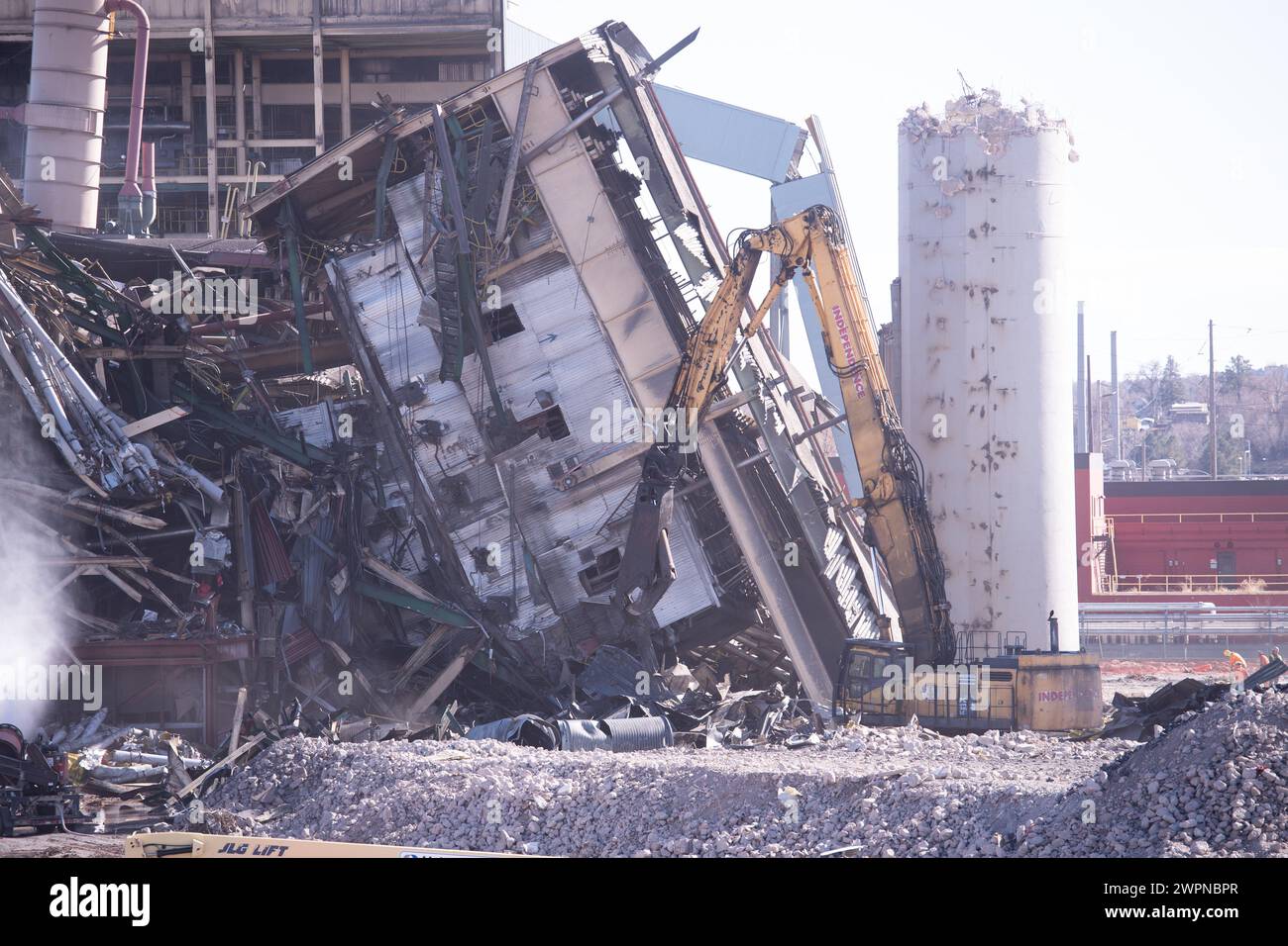 The coal burning power plant in Colorado Springs Colorado is demolished ...