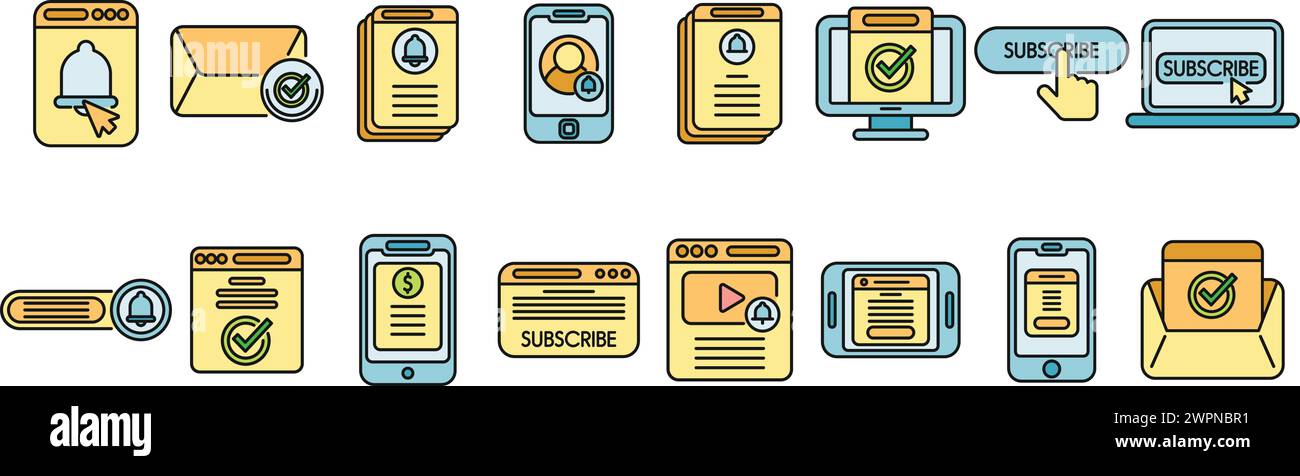 Subscriotion icons set outline vector. Business membership. Model ...