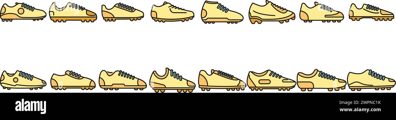 Football boots icons set outline vector. Soccer boot. Sport uniform ...