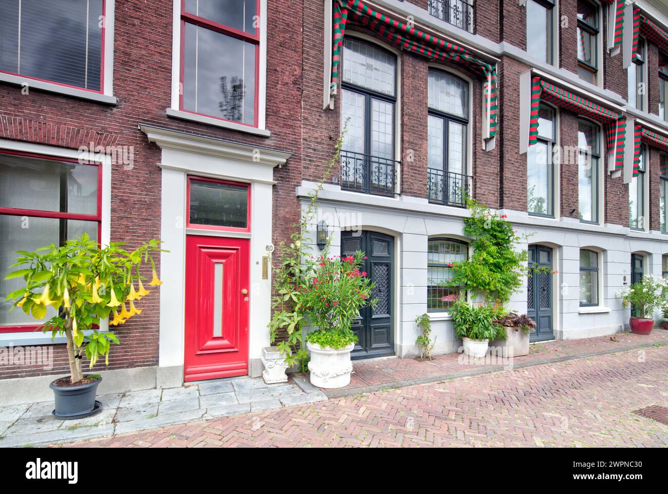 Vlamingstraat, the little street, canal, Vermeer, house view, historic ...