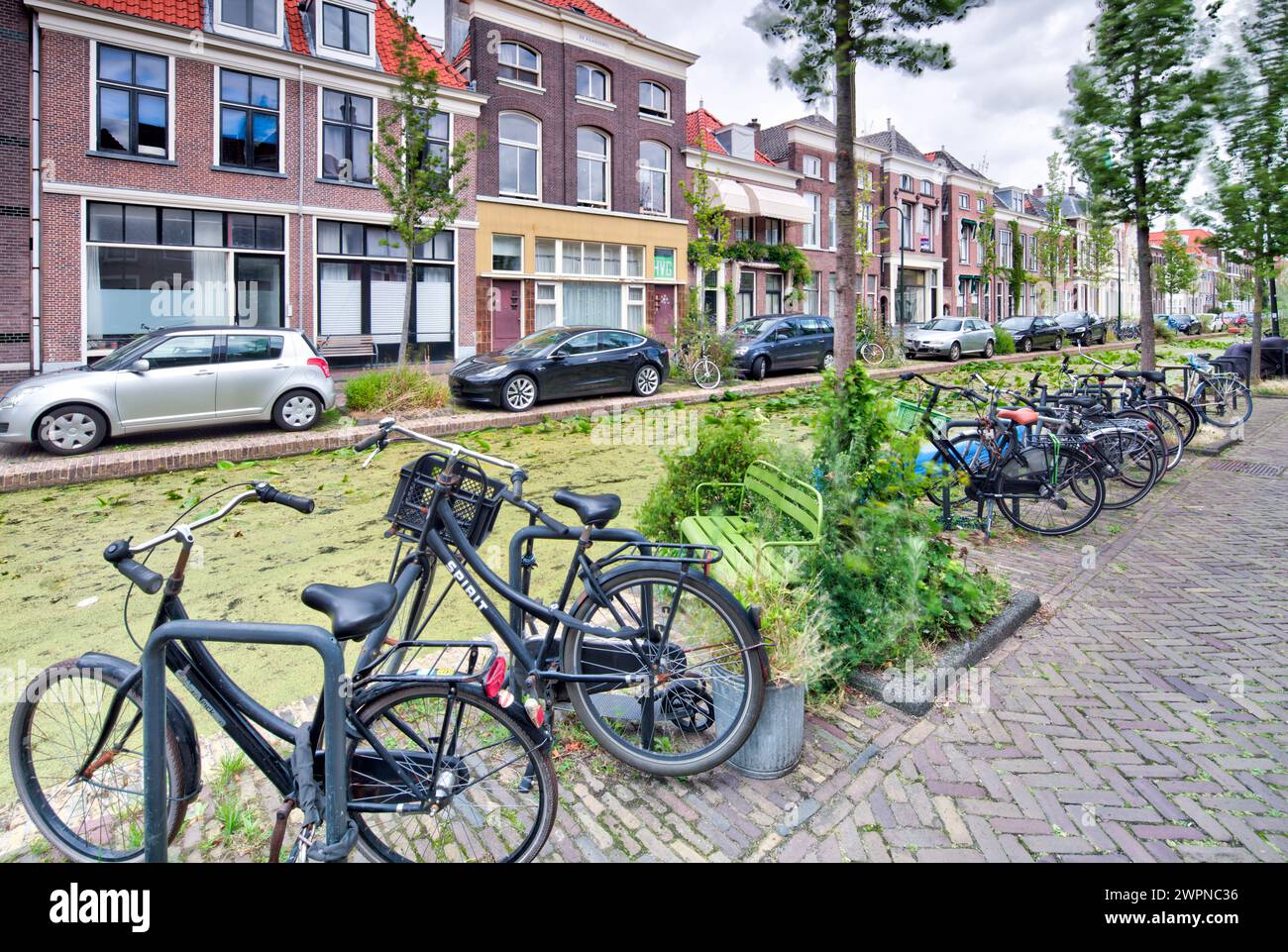 Vlamingstraat, the little street, canal, Vermeer, house view, historic ...