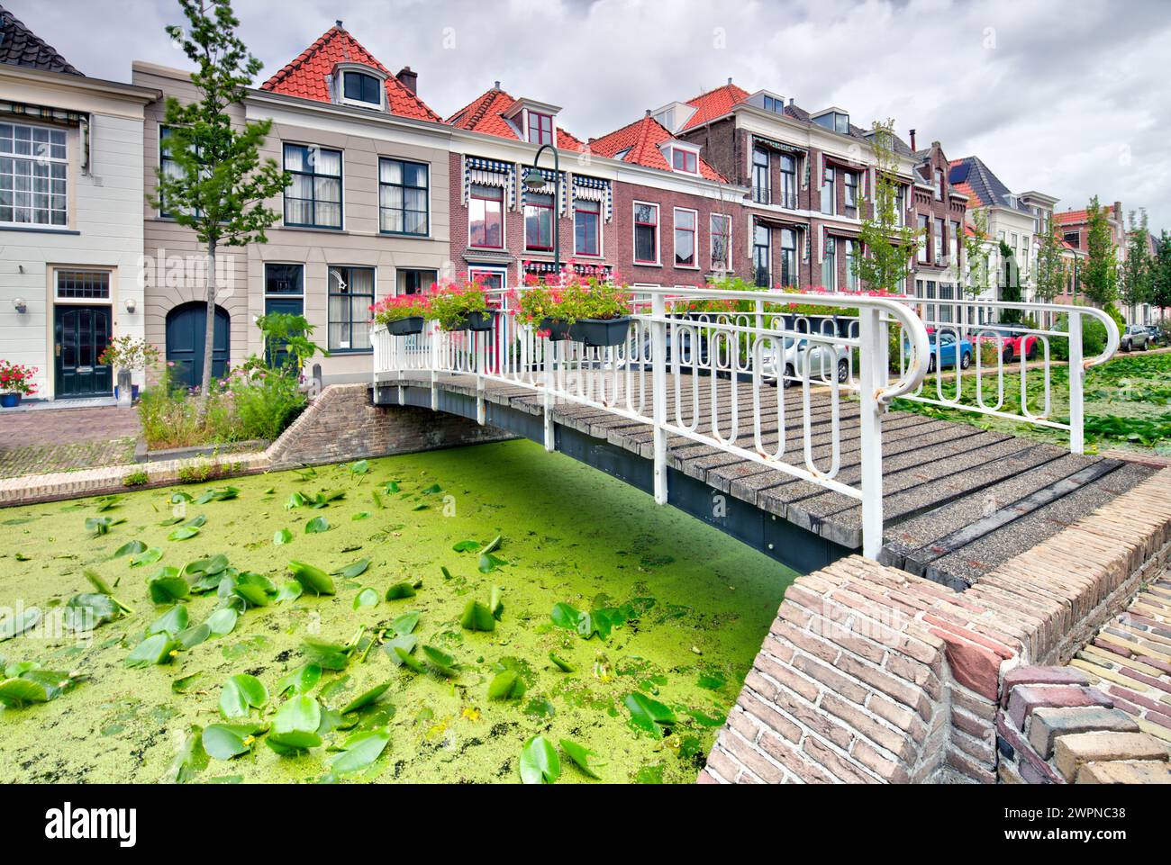Vlamingstraat, the little street, canal, Vermeer, house view, historic ...