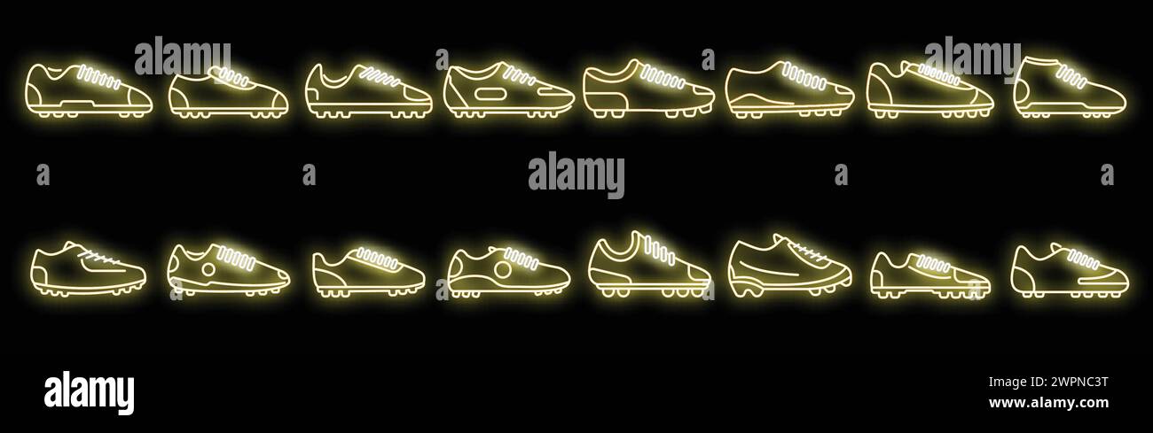 Football boots icons set outline vector. Soccer boot. Sport uniform ...