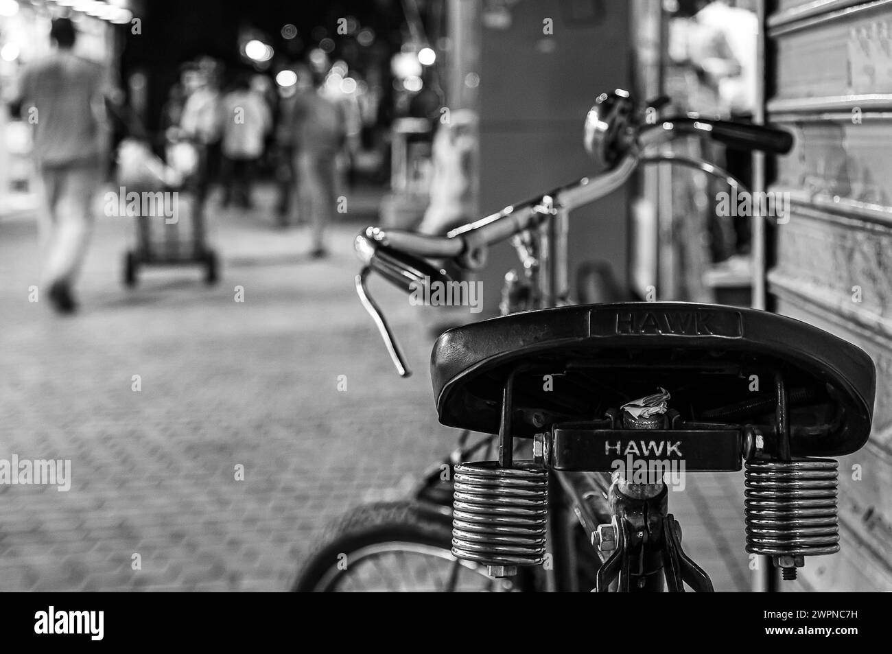 the saddle of a city bike with the acronym hawk Stock Photo - Alamy