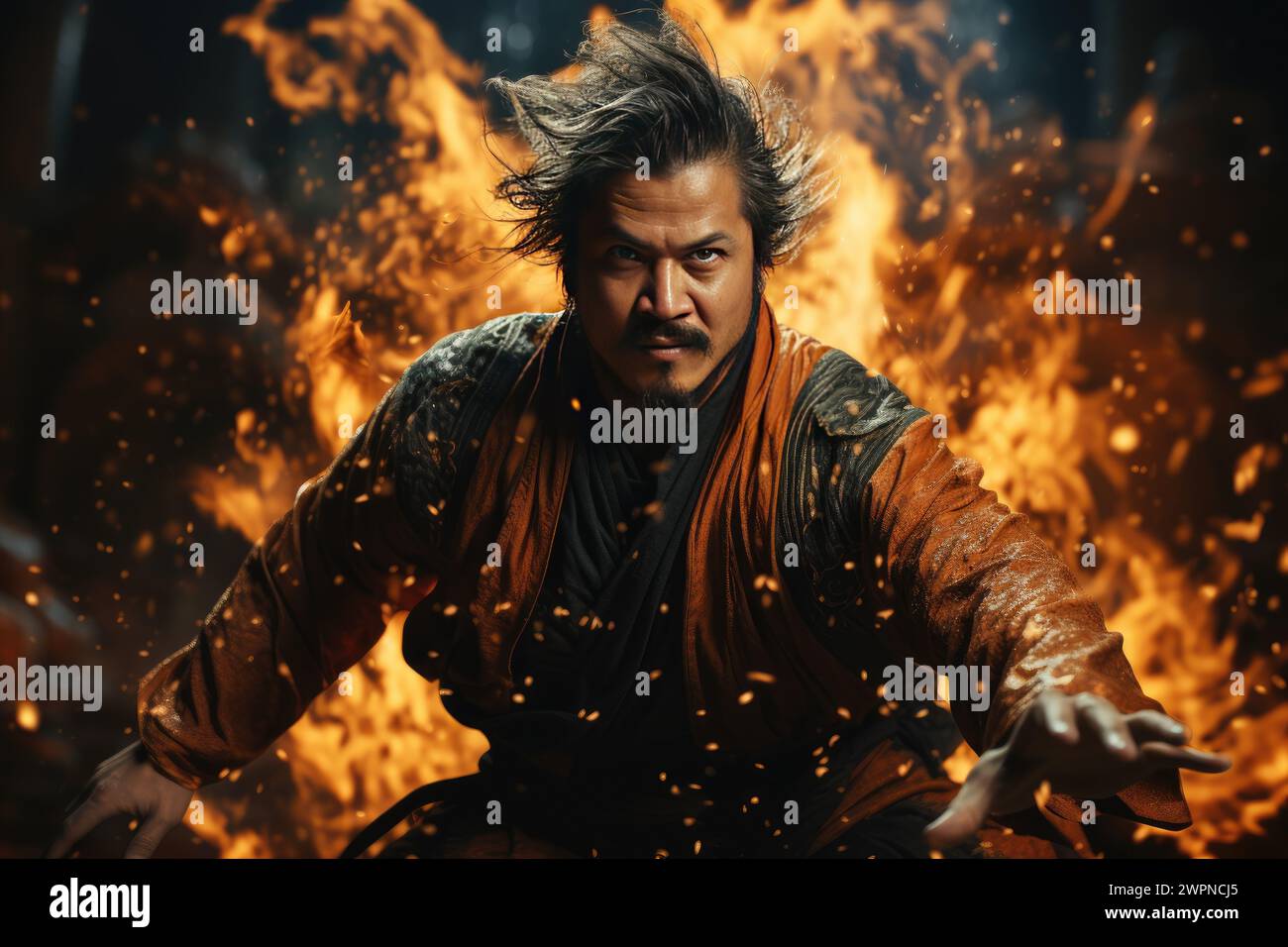 Man sitting in front campfire hi-res stock photography and images - Alamy
