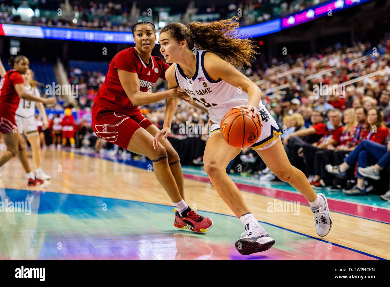 Greensboro, NC, USA. 8th Mar, 2024. Notre Dame Fighting Irish forward ...