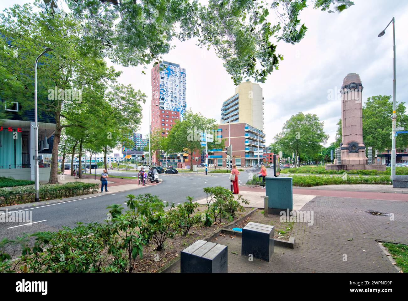 Keizer Karelplein, intersection, traffic junction, house facade ...